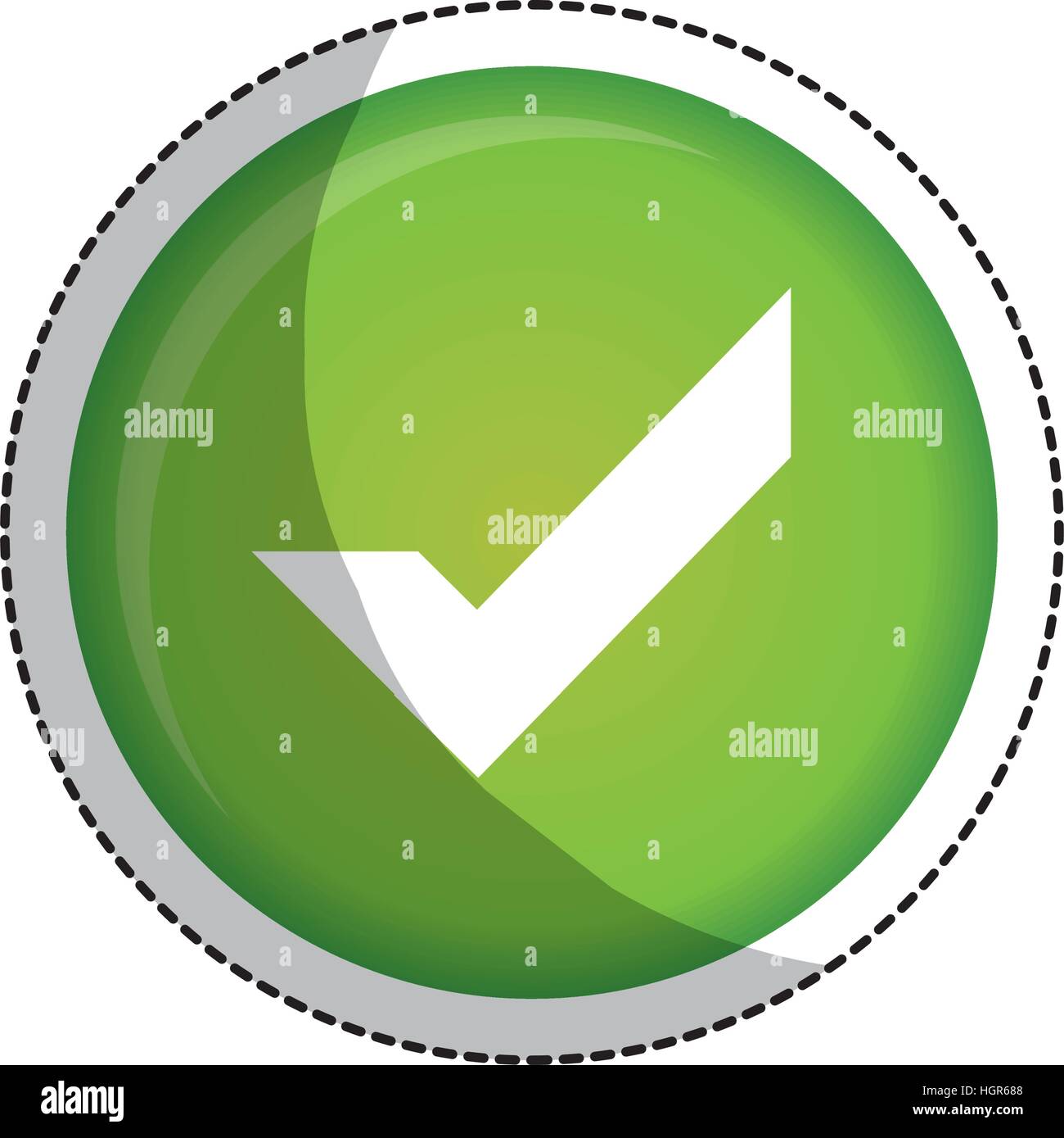 button with check mark icon over white background. vector illustration ...