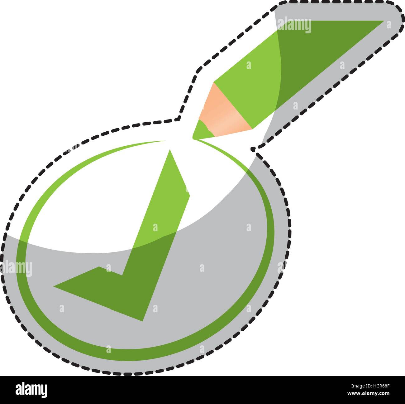 pen and check mark icon over white background. colorful design. vector ...