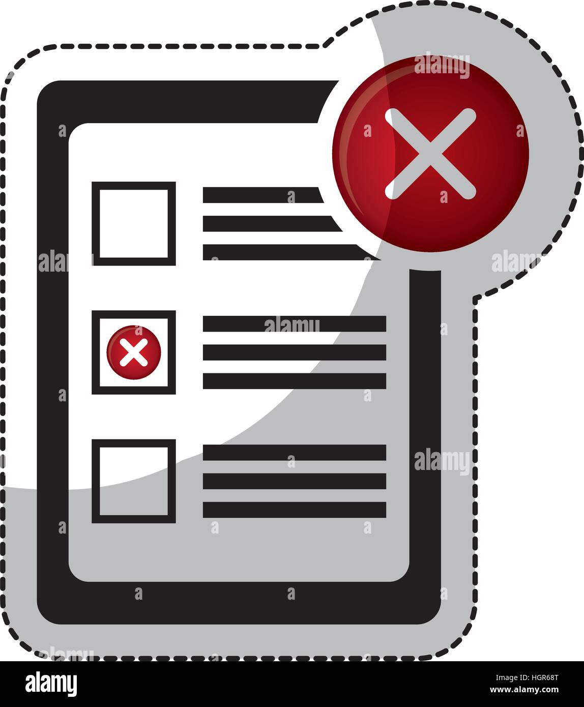 checklist and crossmark icon over white background. vector illustration ...