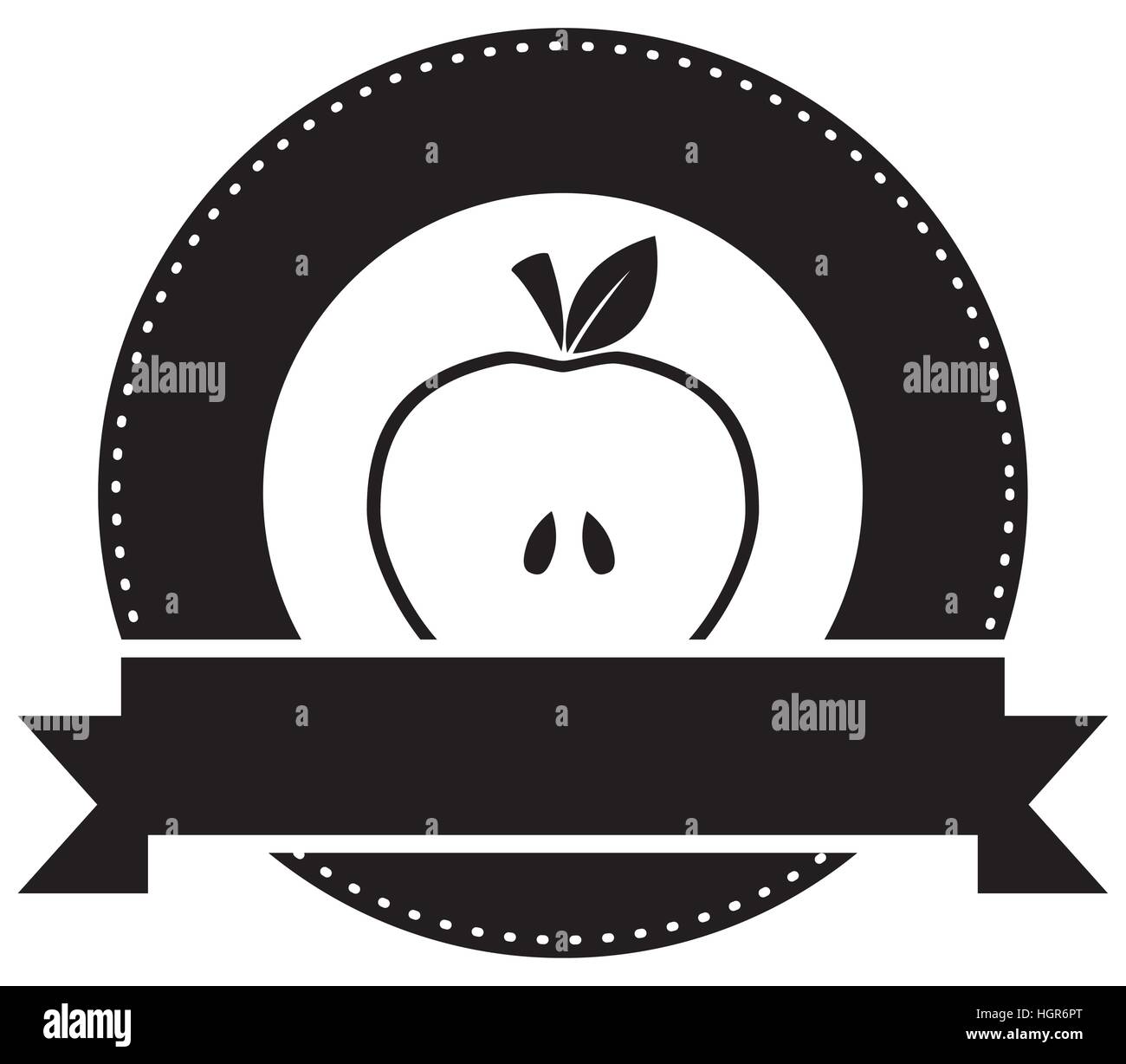 apple emblem with banner image vector illustration design Stock Vector ...