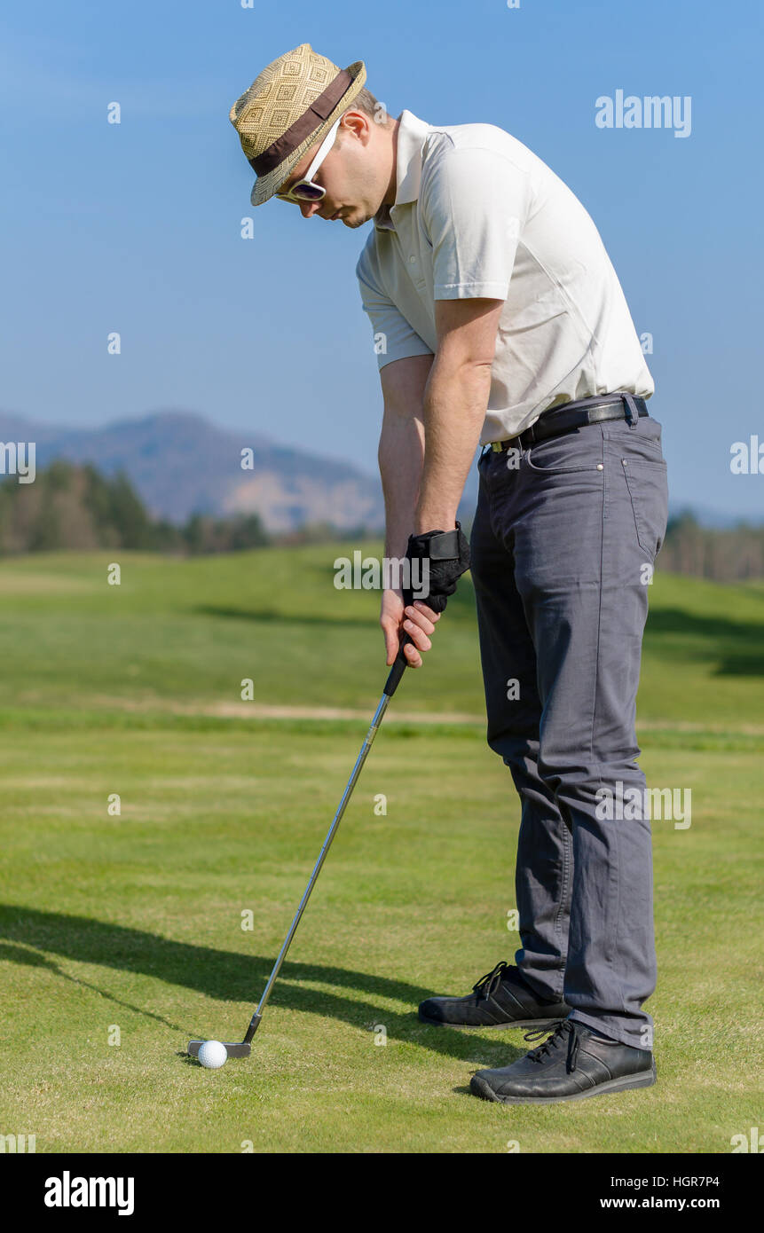 Golf club chipping green putter hi-res stock photography and images - Alamy