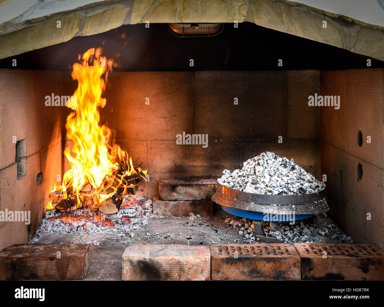 Cooking of traditional Balkan Greek Mediterranean Croatian meal Peka ...