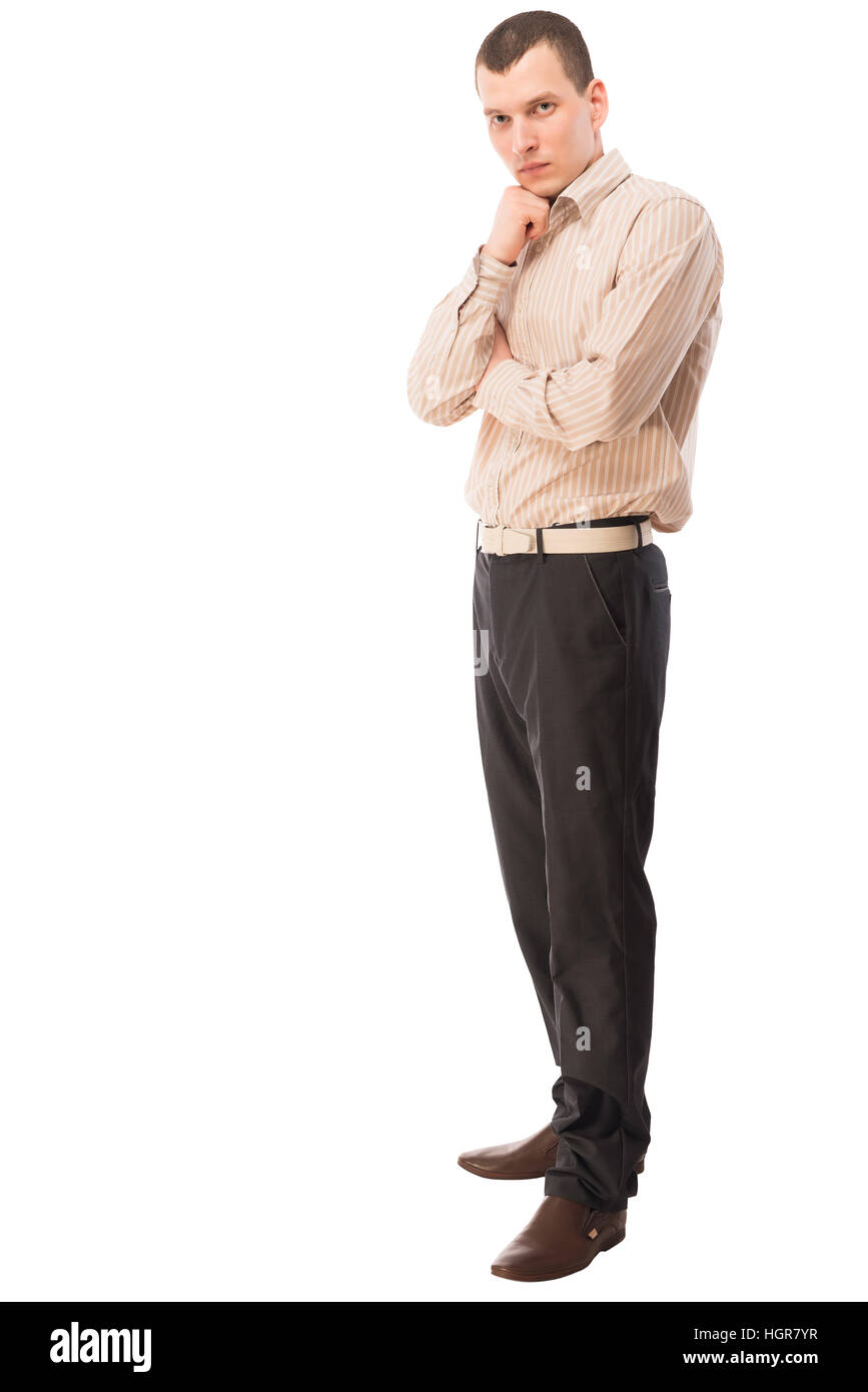 portrait of Male in full growth on a white background in the studio ...
