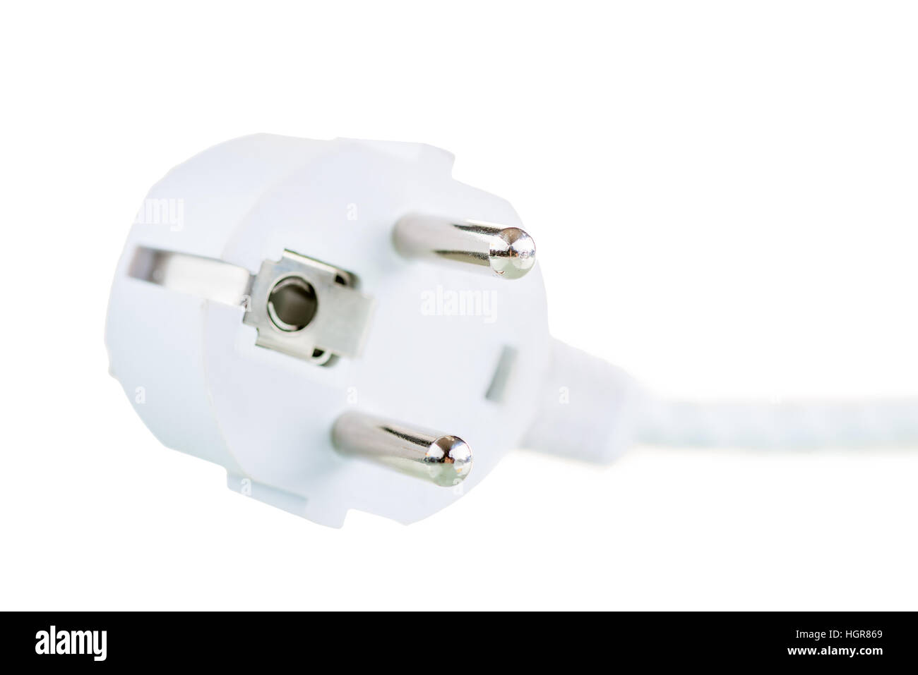appliance plug closeup on a white background Stock Photo - Alamy