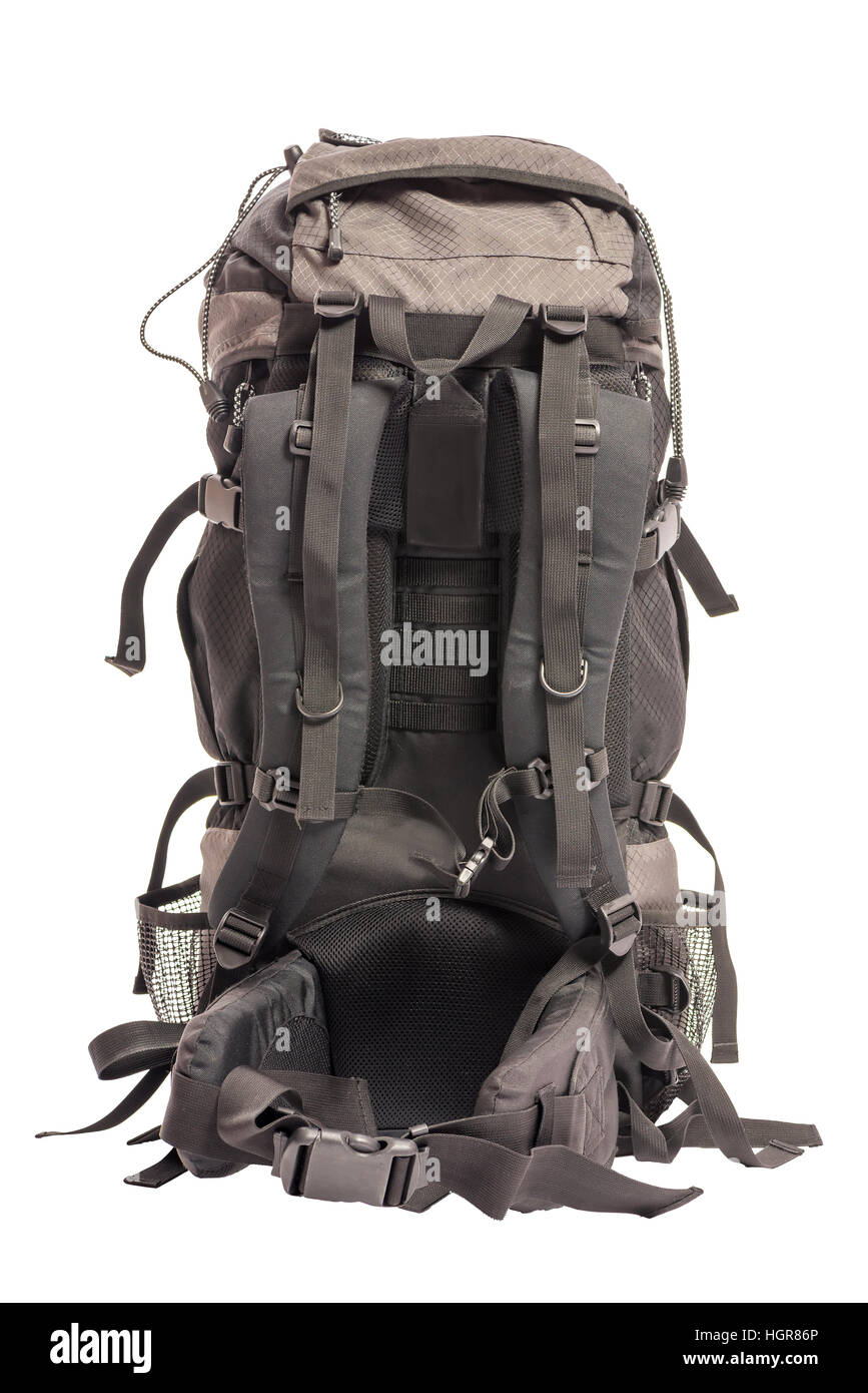 comfortable big backpack for travel on a white background isolated ...