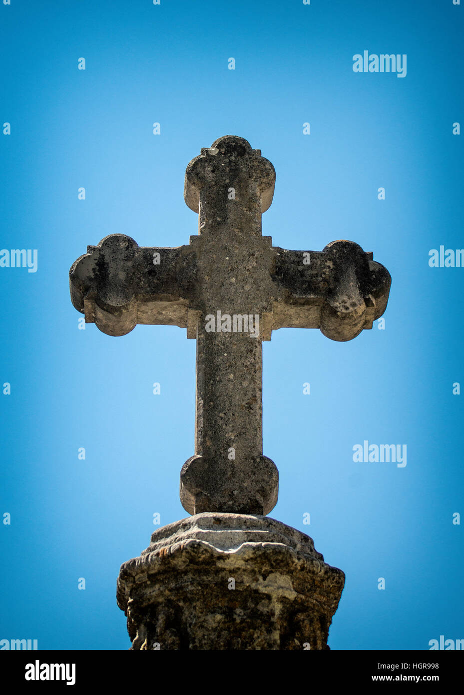 Ancient stone cross on the Catholic Church Stock Photo - Alamy