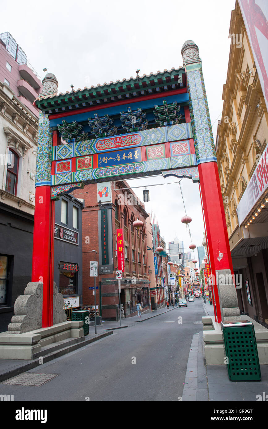 Chinatown on Little Bourke Street in the CBD of Melbourne, Victoria ...