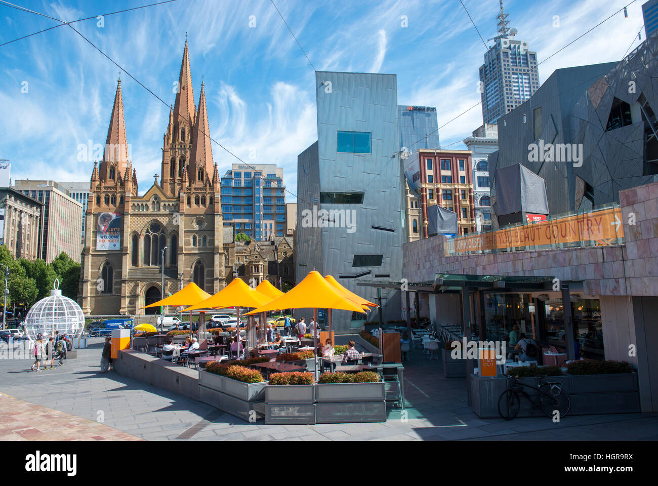 Restaurant federation square melbourne victoria hi-res stock ...
