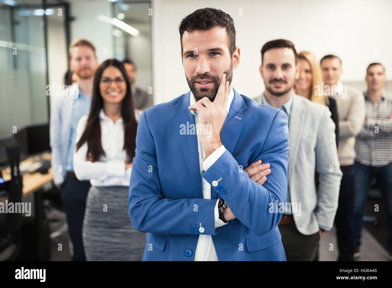 Group of happy business people and company staff Stock Photo - Alamy