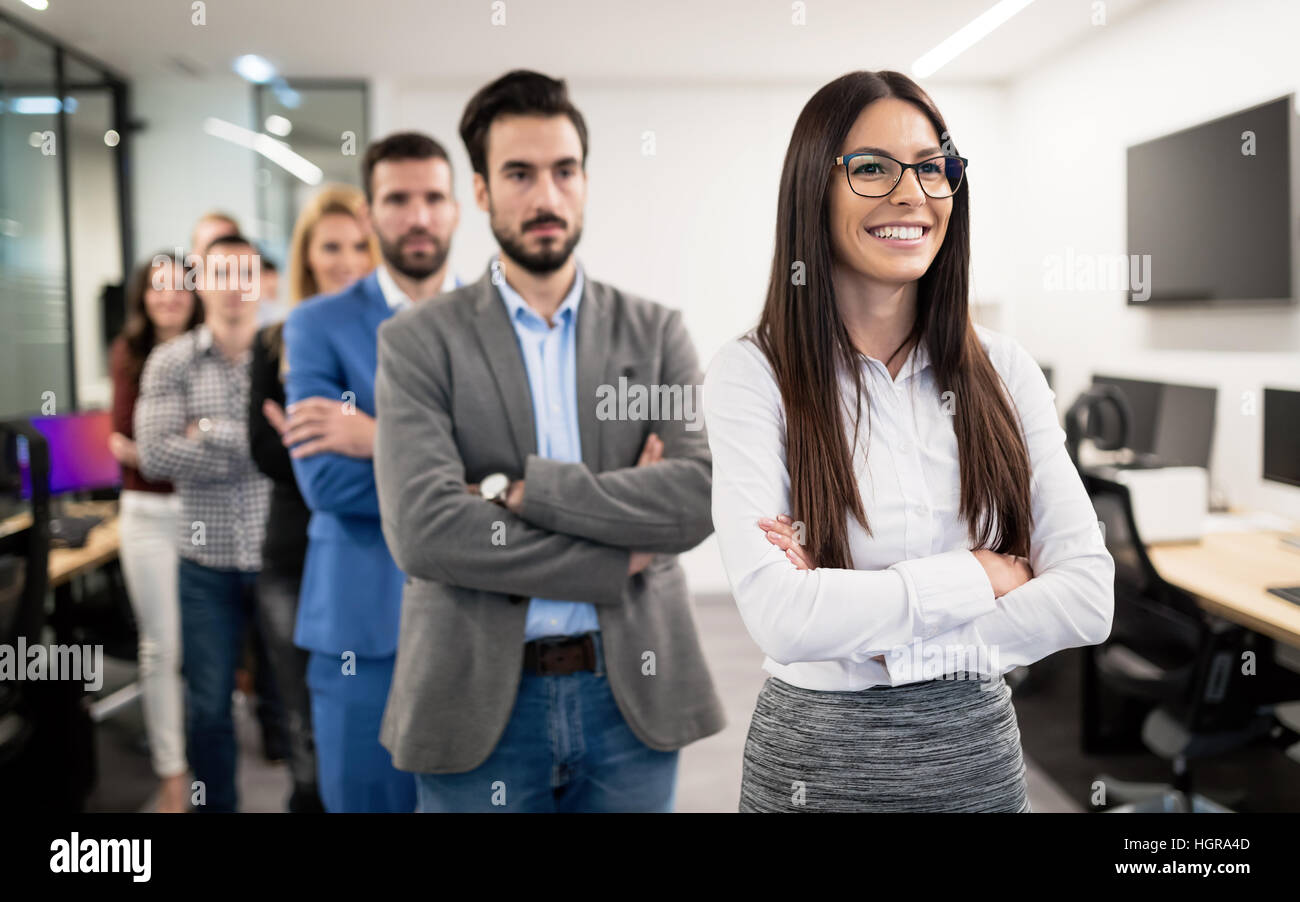 Group of happy business people and company staff Stock Photo - Alamy