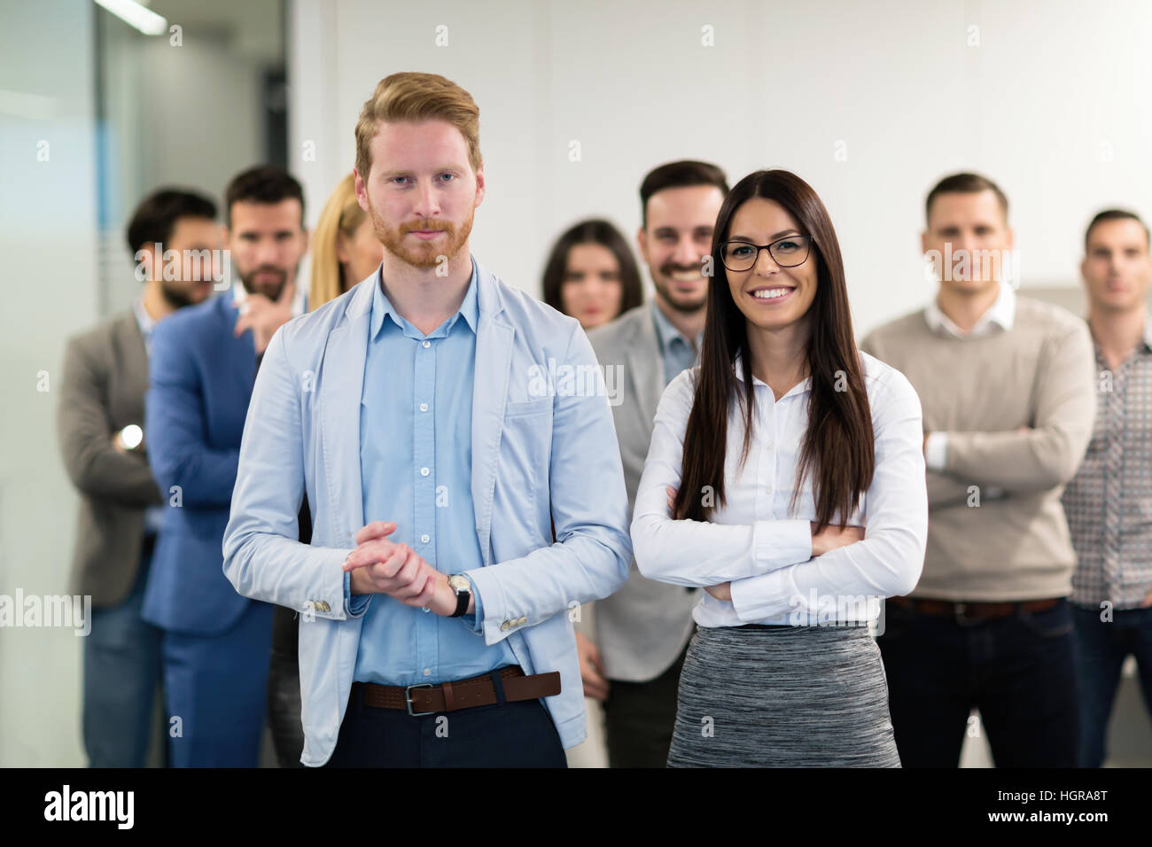Group of happy business people and company staff Stock Photo - Alamy