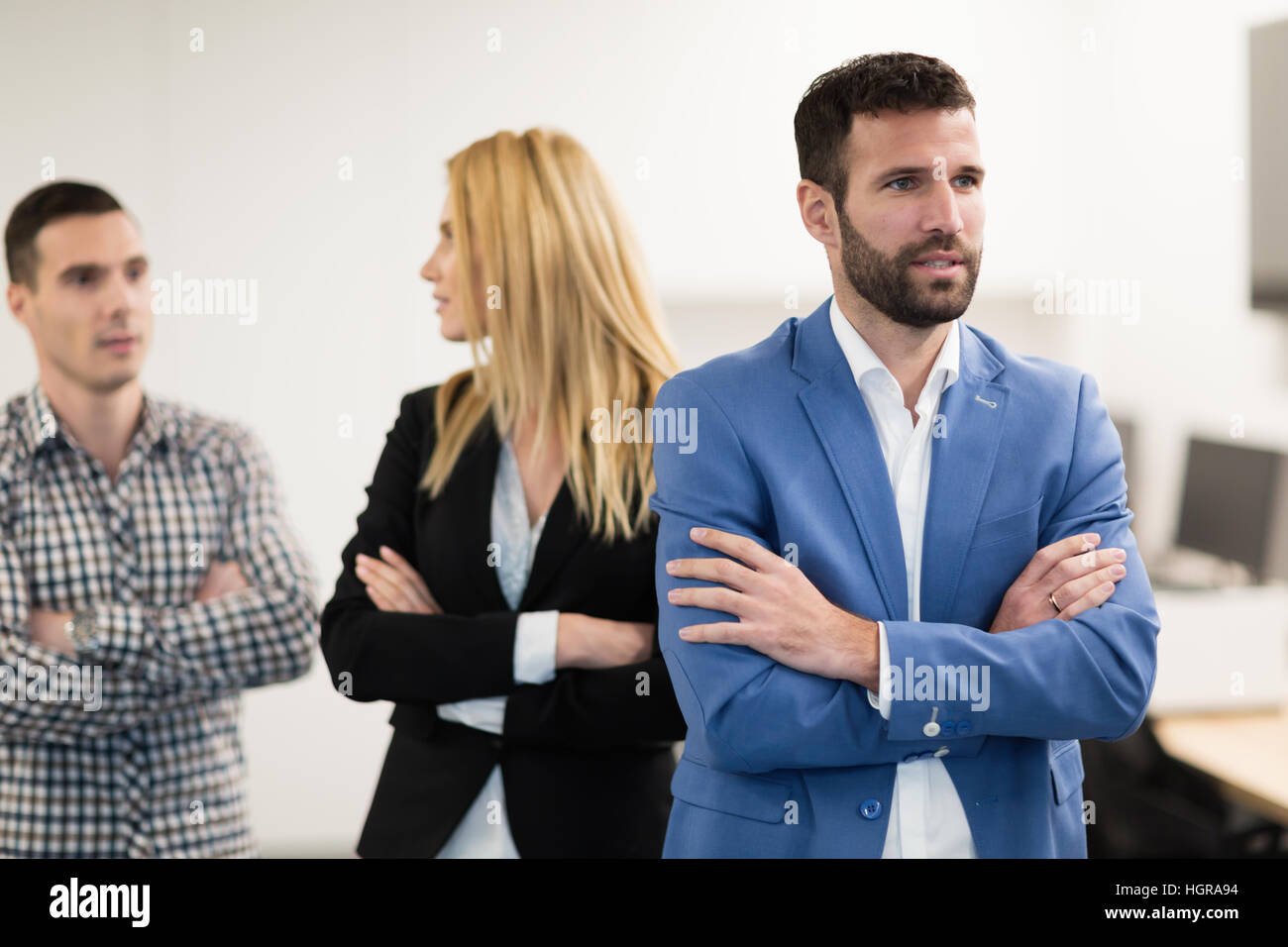 Group of professional successful business people at company office ...