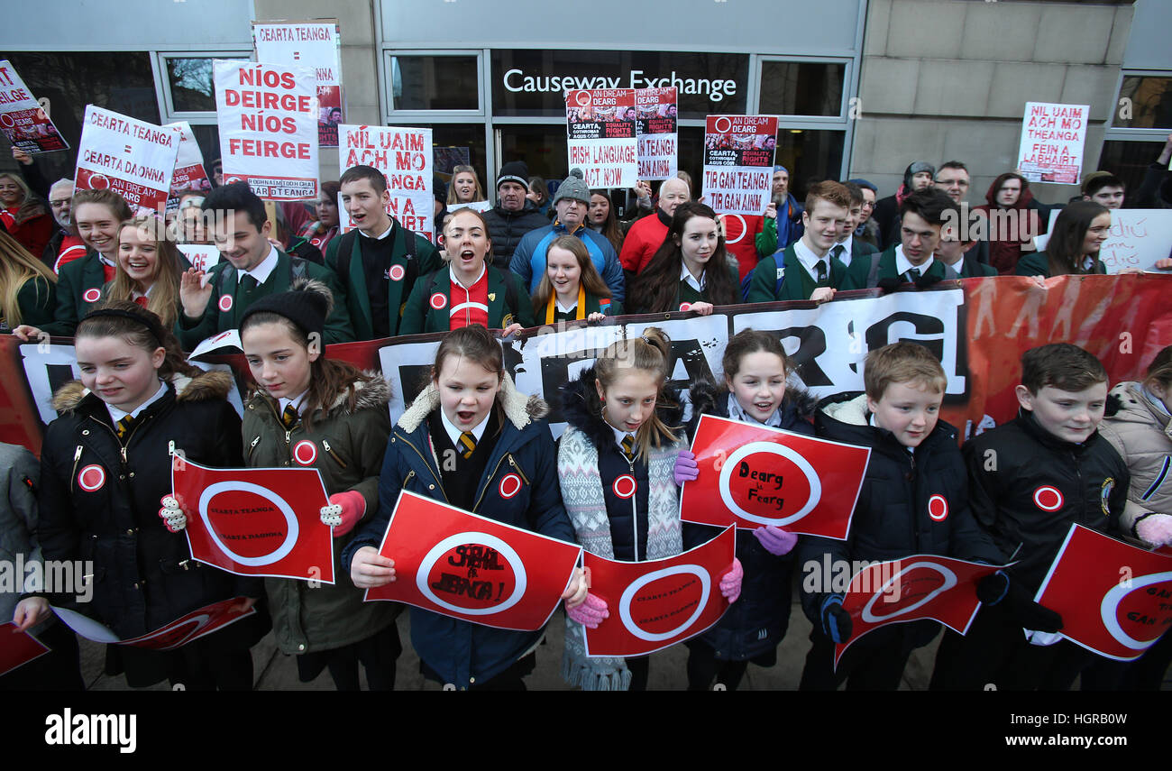 An Dream Dearg, a network of Irish language activists protest against ...