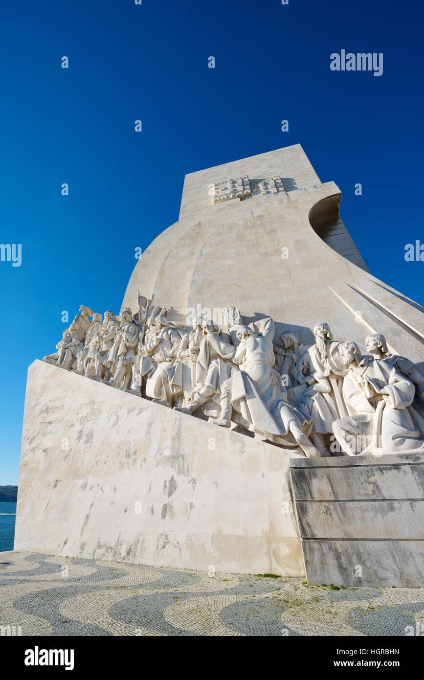 Monument to the Discoveries of New world, Belem, Lisbon, Portugal Stock ...
