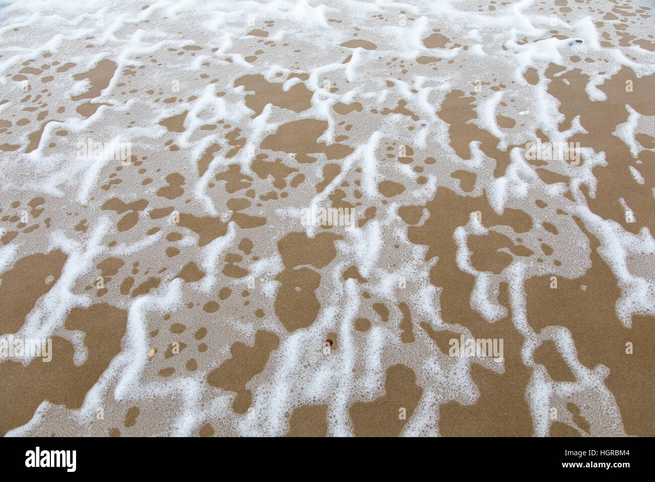 Sea foam, it is formed by strong wind and organic particles on the ...