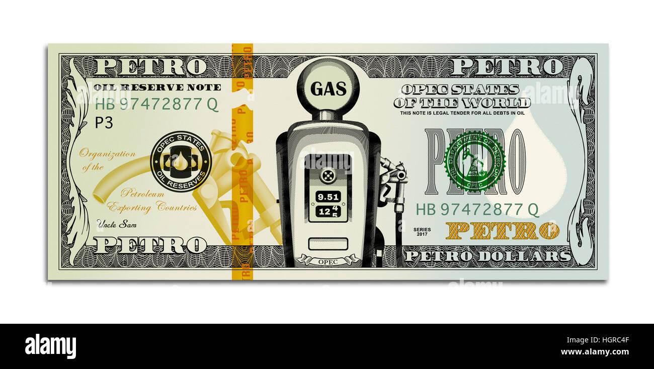 Oil Reserve Petro Dollar Note Isolated on White Background Stock Photo ...