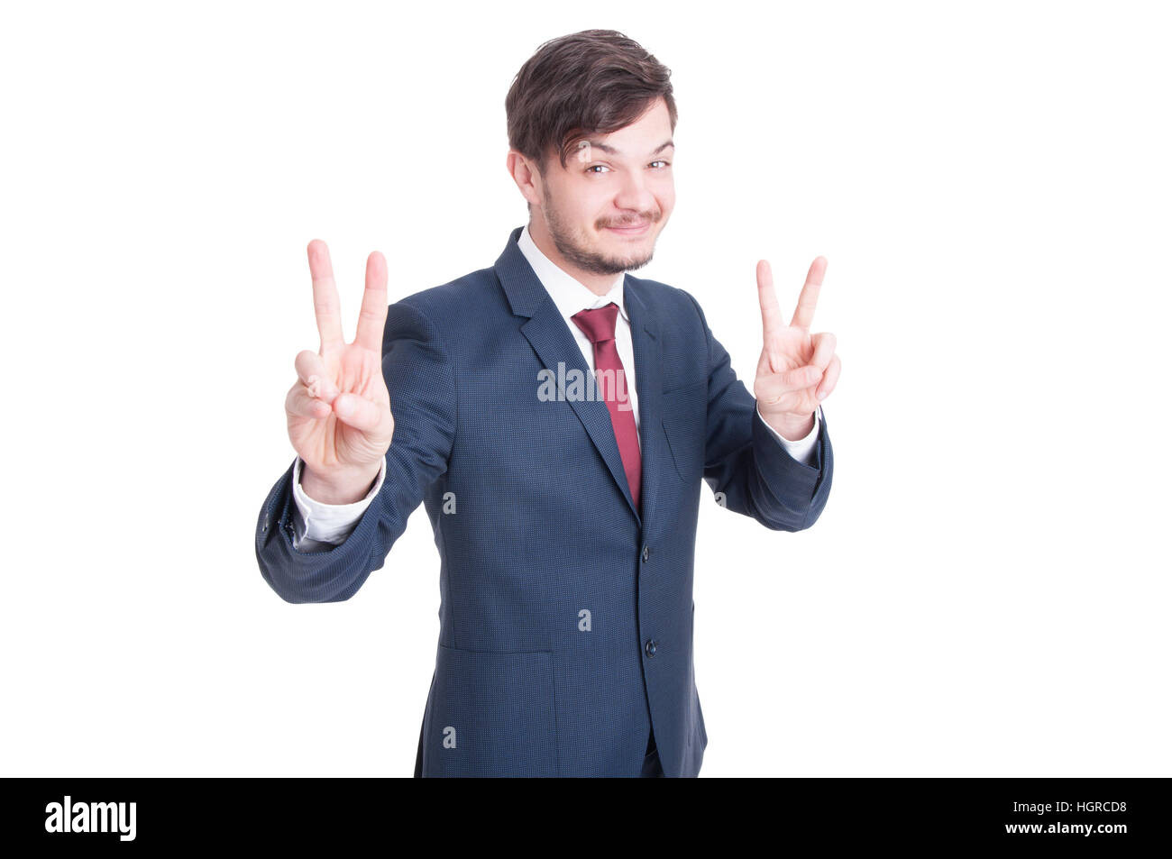 Smiling white man peace hi-res stock photography and images - Alamy