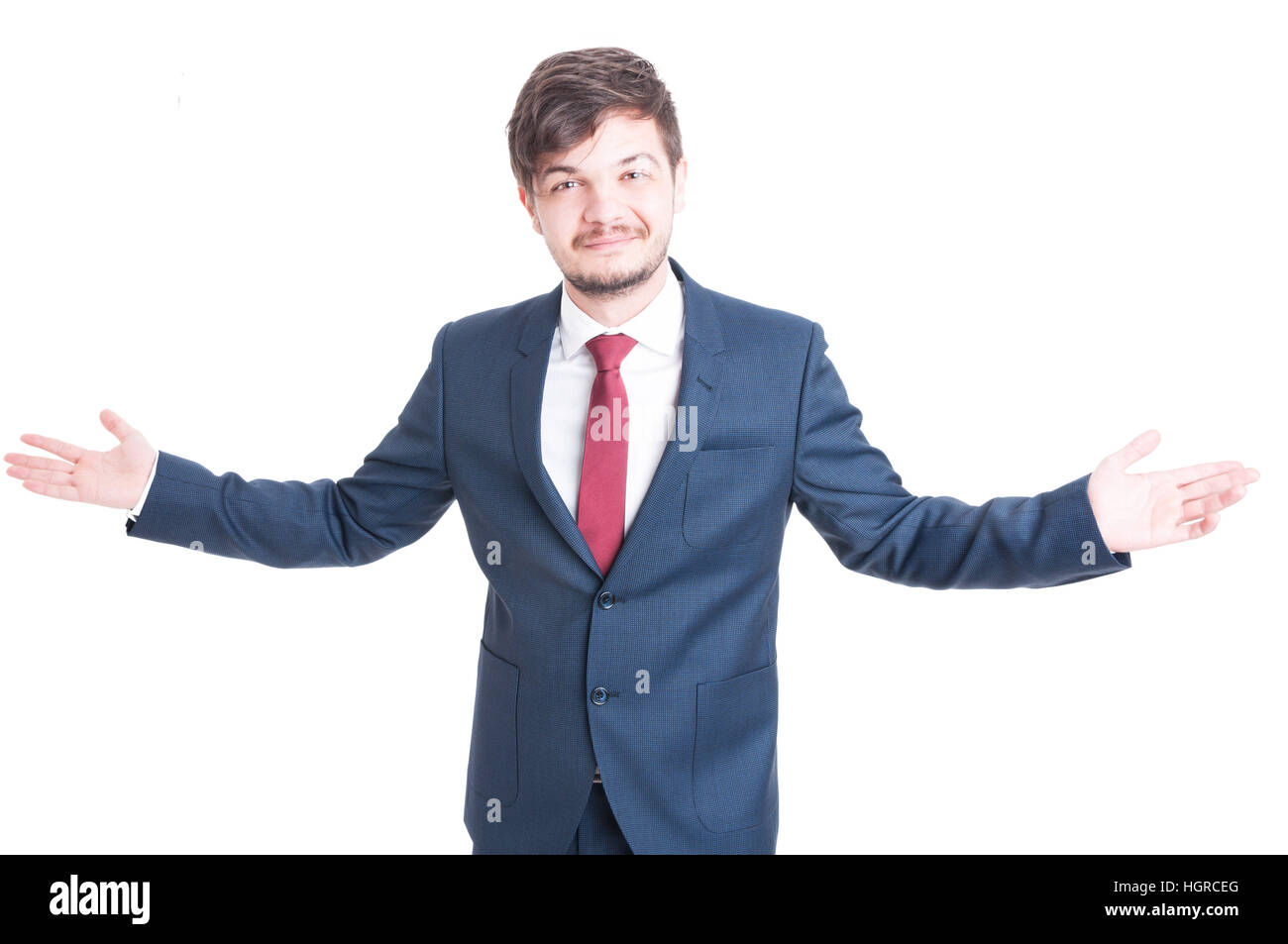 Business man or manager standing and posing confident with arms ...