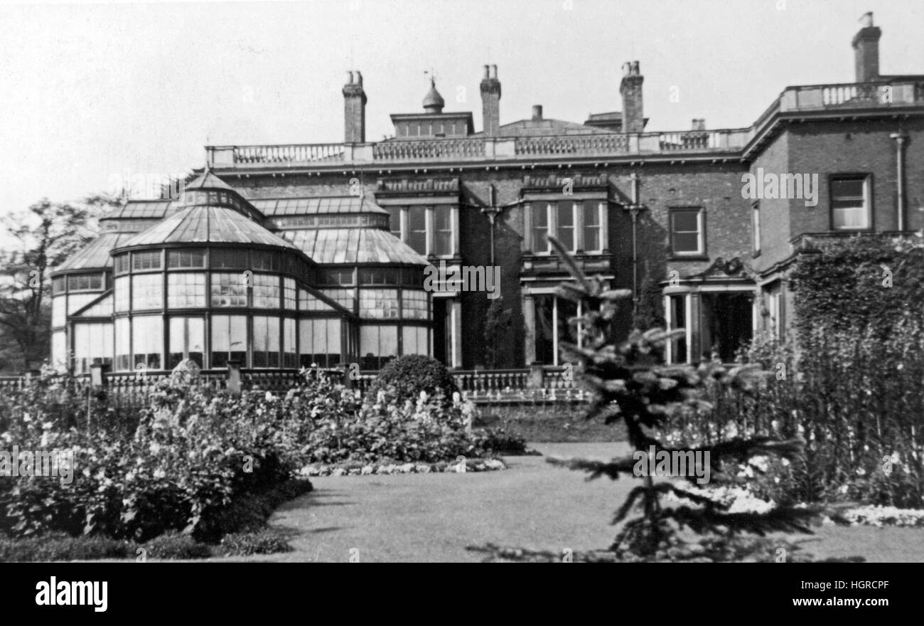 West Wing and conservatory of the now demolished Longford Hall ...