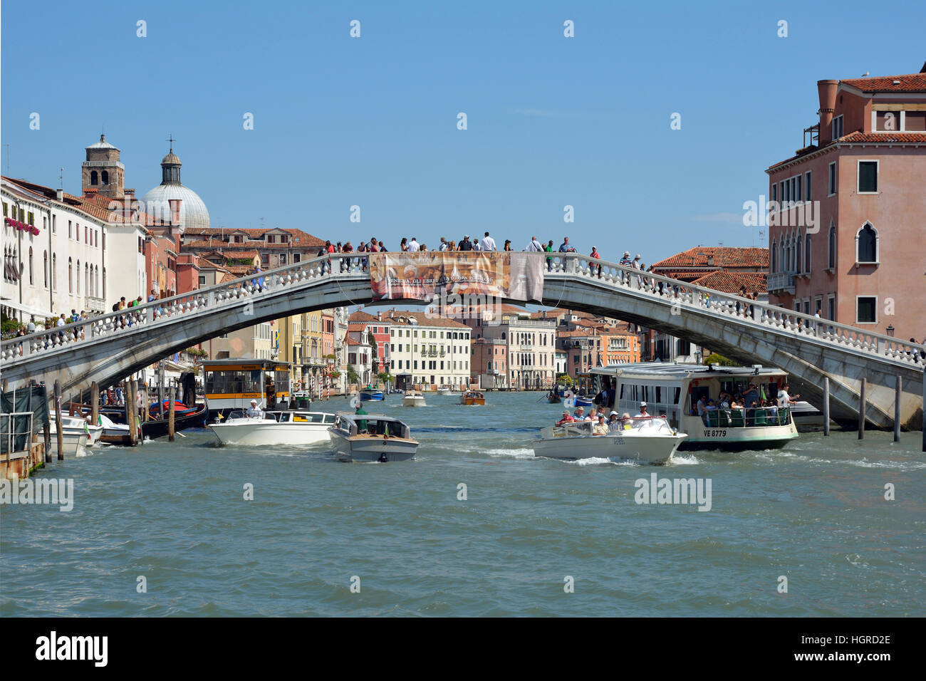 Grand Canal with Scalzi Bridge of Venice in Italy - Ponte degli Scalzi ...
