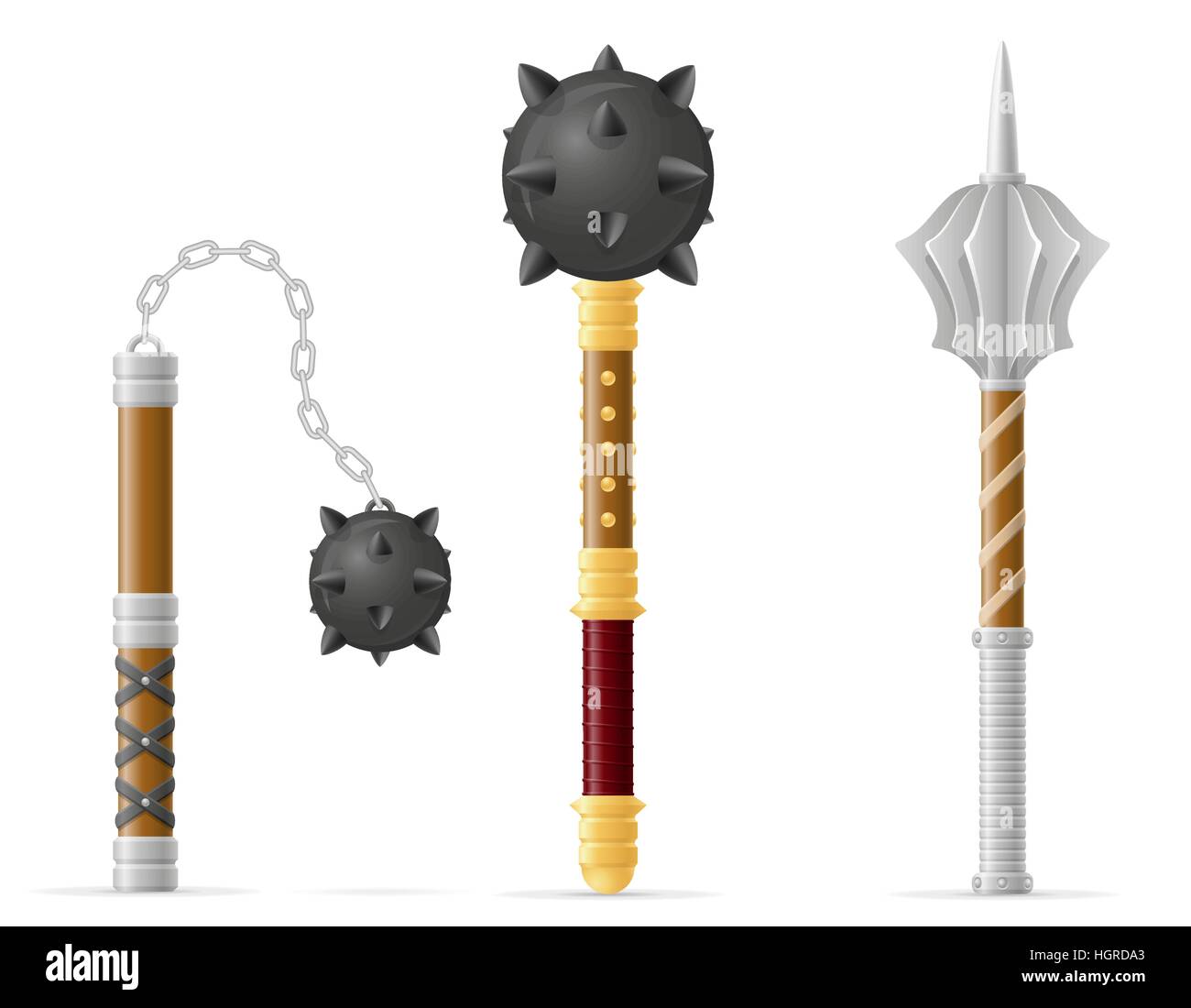 battle mace medieval stock vector illustration isolated on white ...