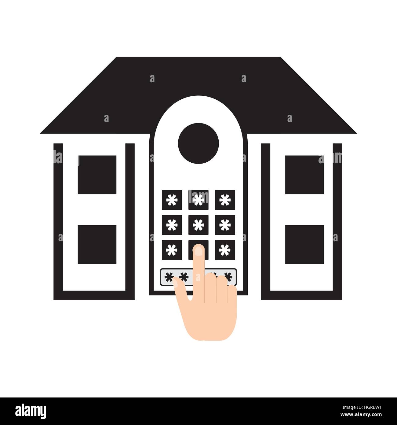 pictogram home security control access password vector illustration eps ...