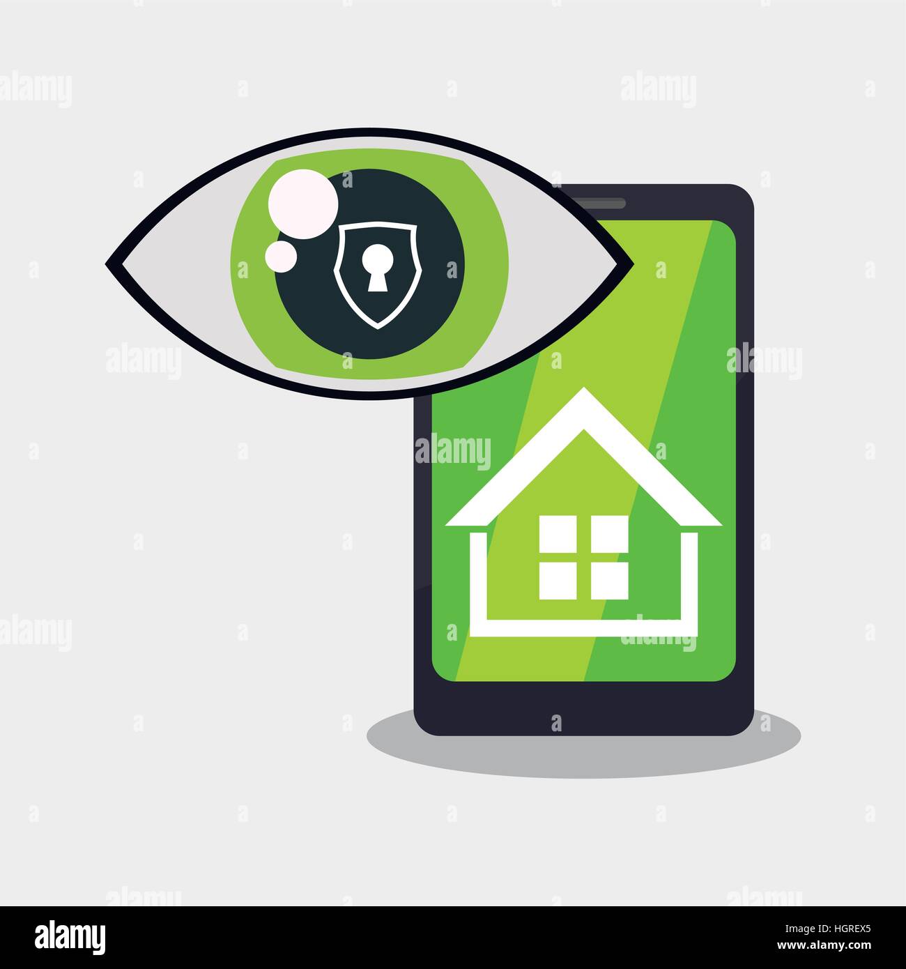 home security smartphone technology vigilance vector illustration eps ...