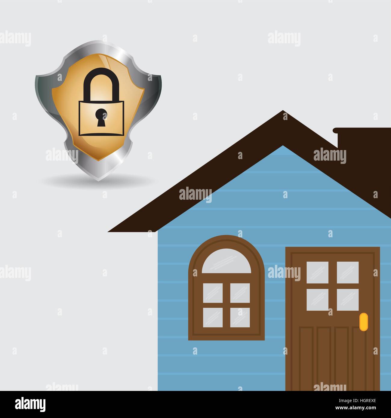 home security silver shield padlock vector illustration eps 10 Stock Vector Image & Art - Alamy