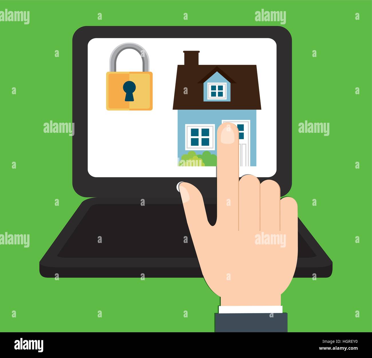 home security laptop technology digital system vector illustration eps ...