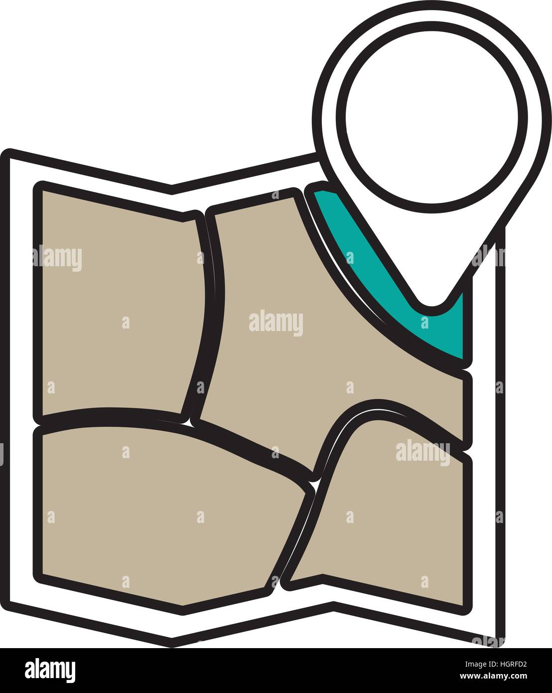 map world pointer destination travel line vector illustration eps 10 ...