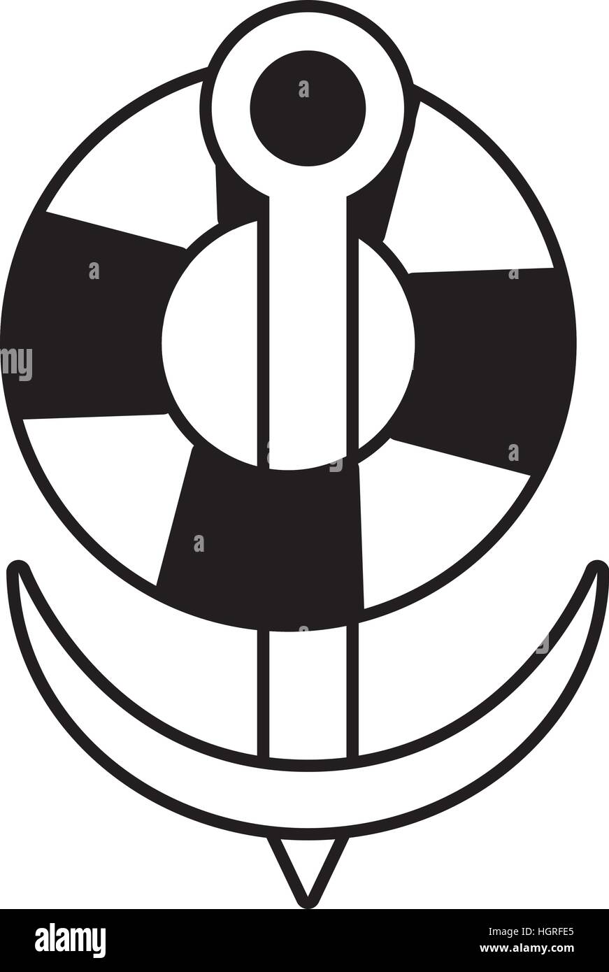 buoy anchor nautical travel maritime line vector illustration eps 10 ...