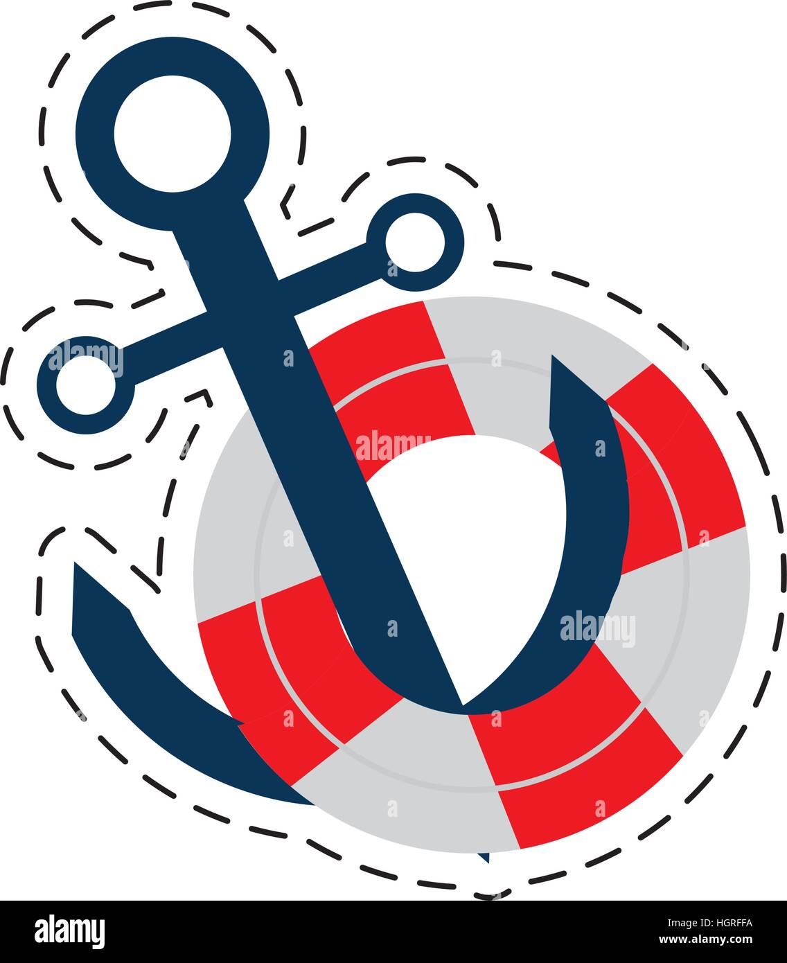 buoy anchor nautical travel maritime cut line vector illustration eps ...