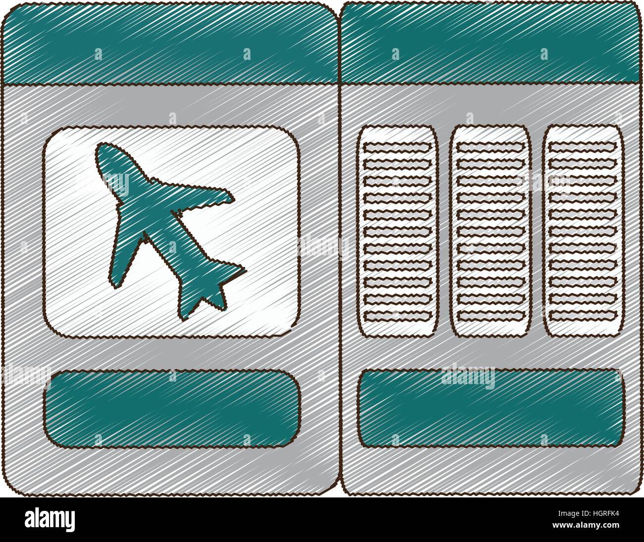 drawing ticket airplane travel vector illustration eps 10 Stock Vector ...