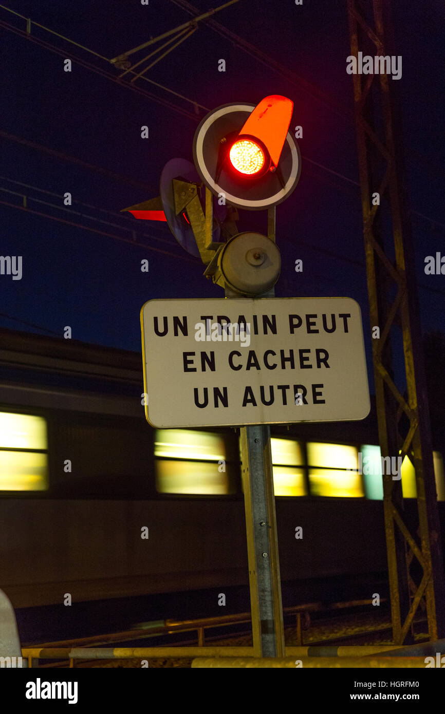 French level crossing road sign High Resolution Stock Photography and ...