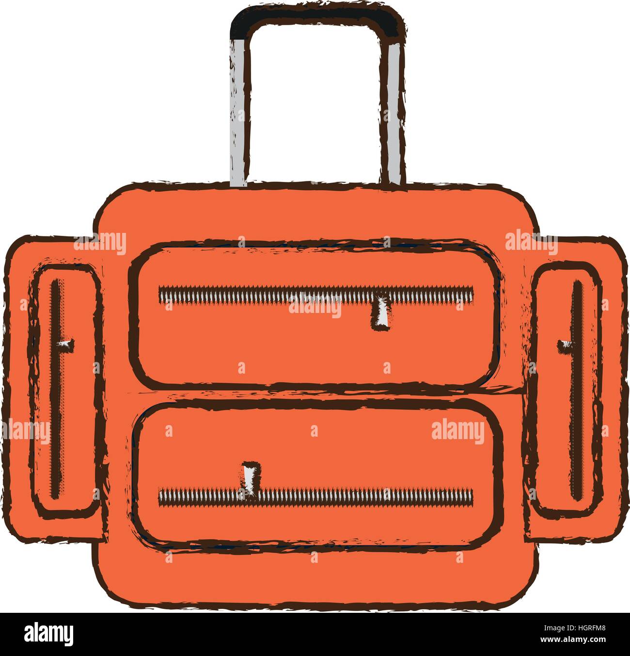 suitcase travel equipment color sketch vector illustration eps 10 Stock ...