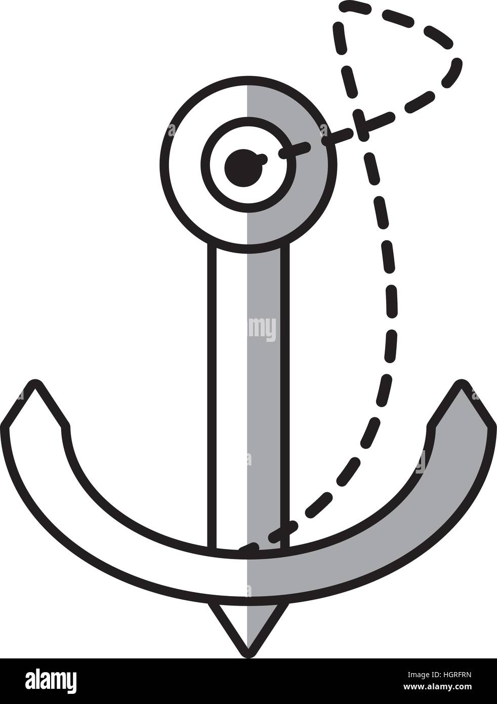 anchor nautical travel maritime line shadow vector illustration eps 10 ...