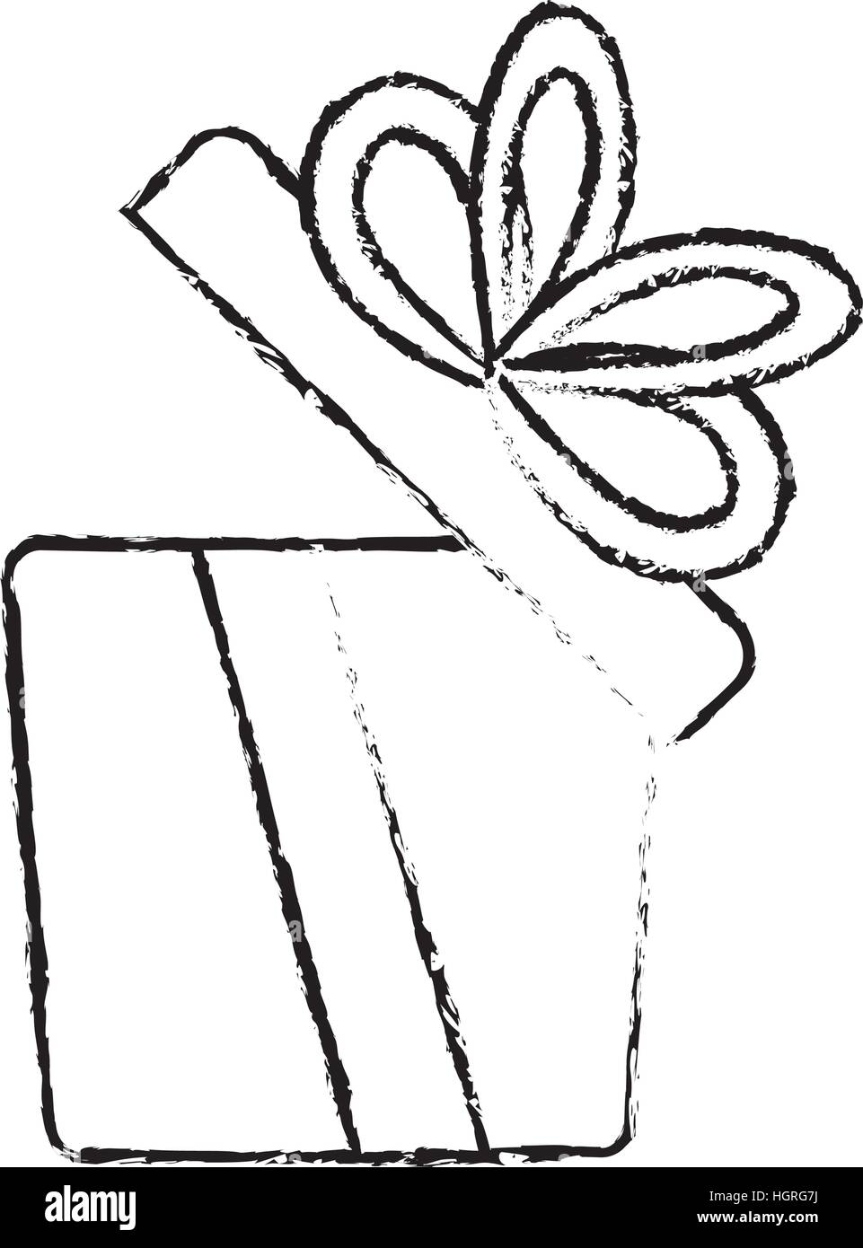 open gift box ribbon elegant present sketch vector illustration eps 10 ...