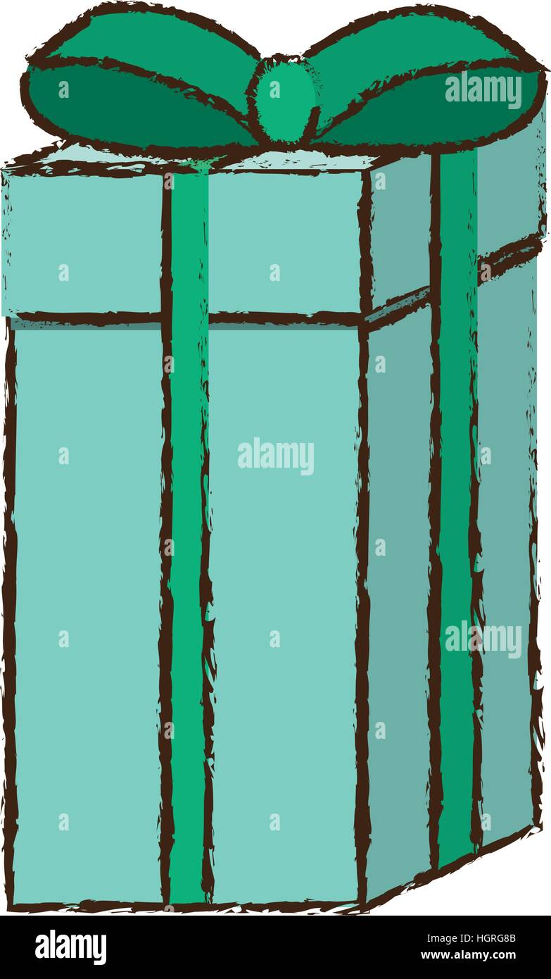 color gift box ribbon wrapped sketch vector illustration eps 10 Stock ...