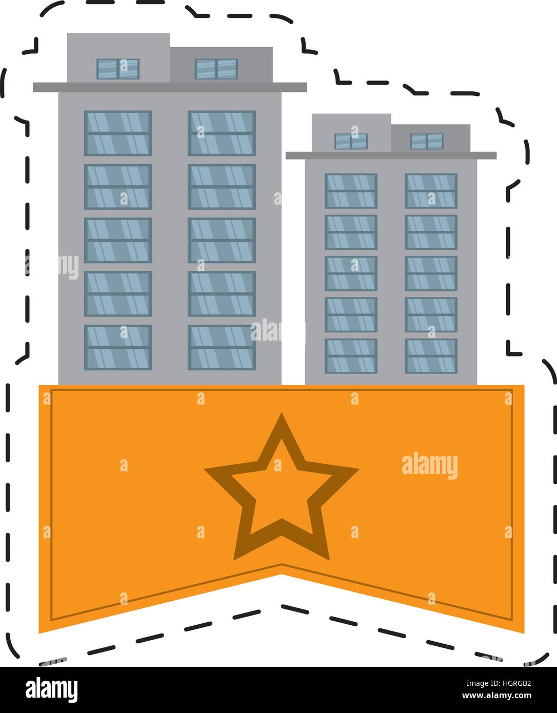 real estate building construction star banner cut line vector ...