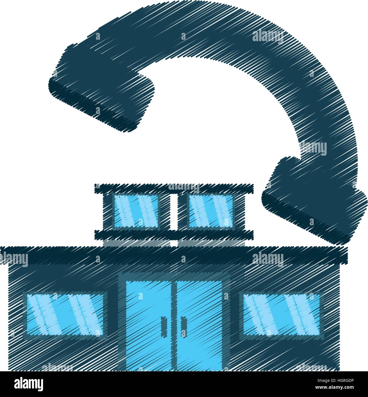 drawing house real estate shape telephone vector illustration eps 10 ...