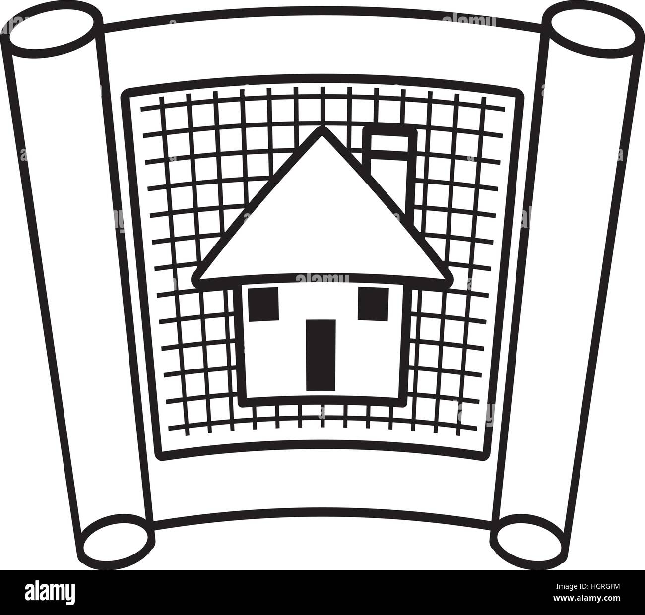 architecture plans building structure outline vector illustration eps ...