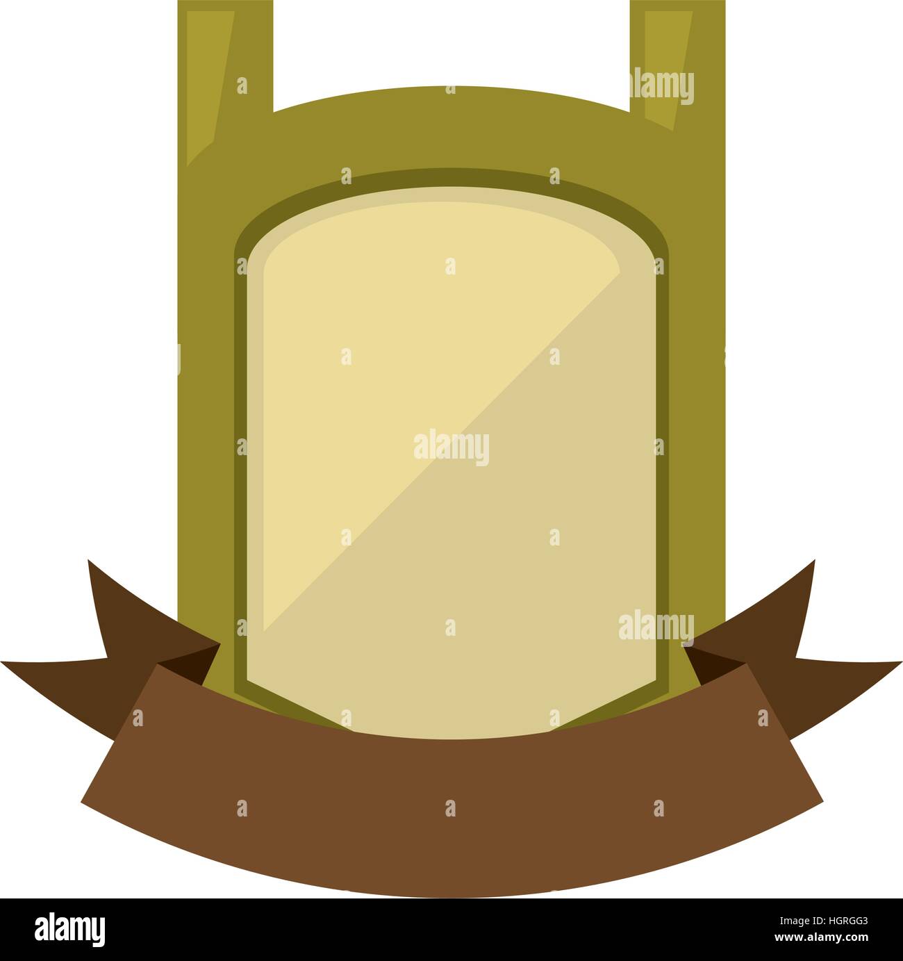 green vintage shield emblem with brown ribbon vector illustration eps ...