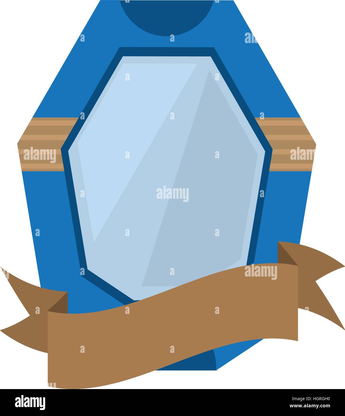 shield protection emblem blue frame ribbon vector illustration eps 10 ...