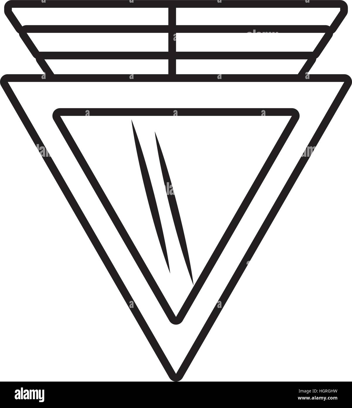 triangle shield secure outline empty vector illustration eps 10 Stock ...