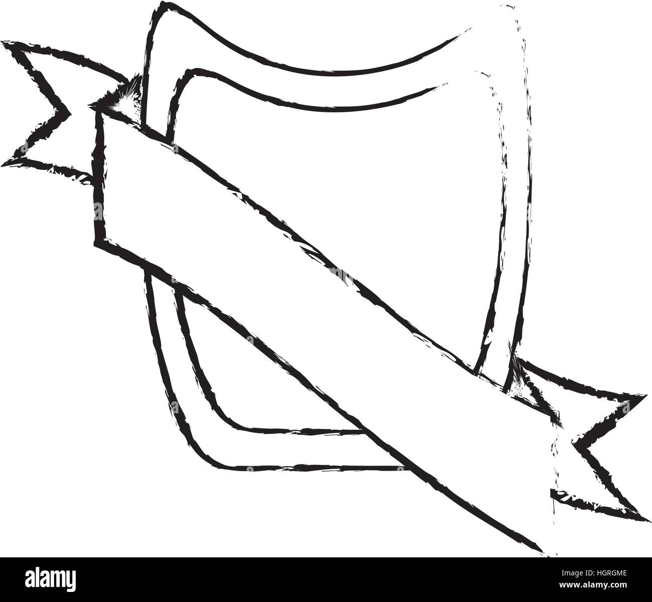 shield ribbon stamp decor sketch vector illustration eps 10 Stock ...