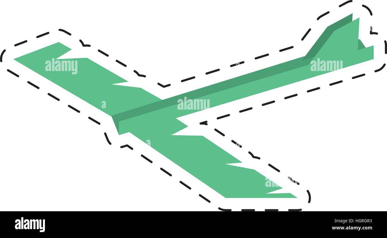 paper plane futurist model flying cut line vector illustration eps 10 ...