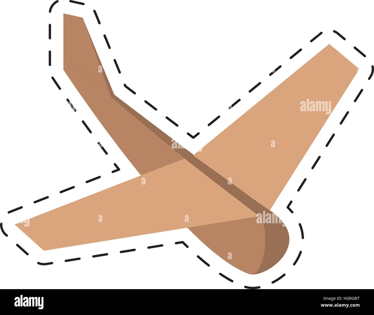 beige paper plane project innovation cut line vector illustration eps ...