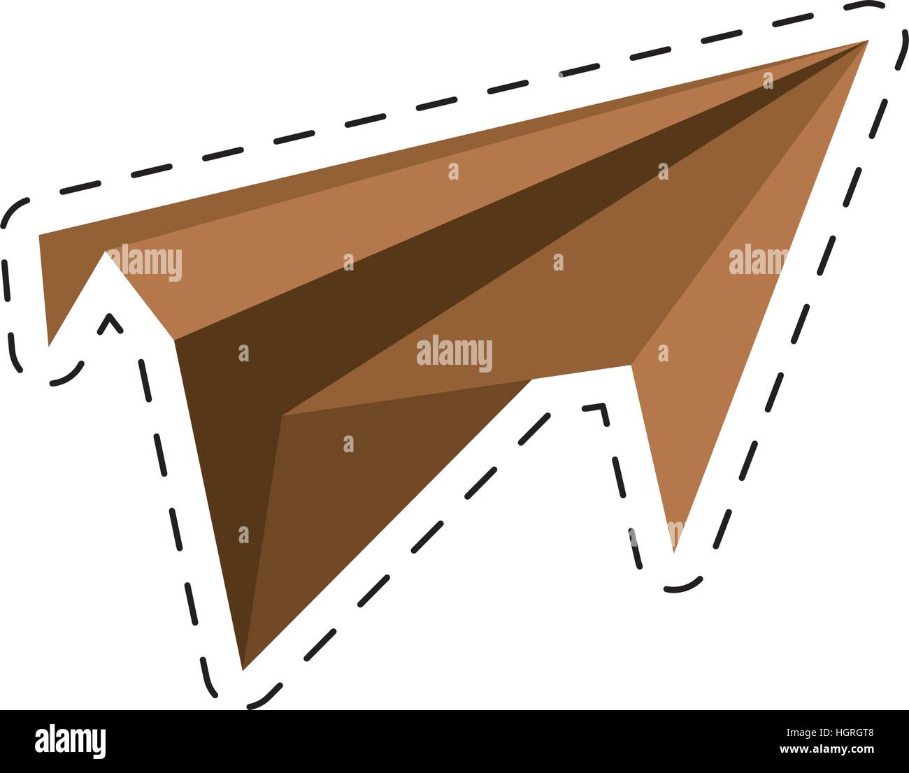 brown paper plane project start up cut line vector illustration eps 10 ...