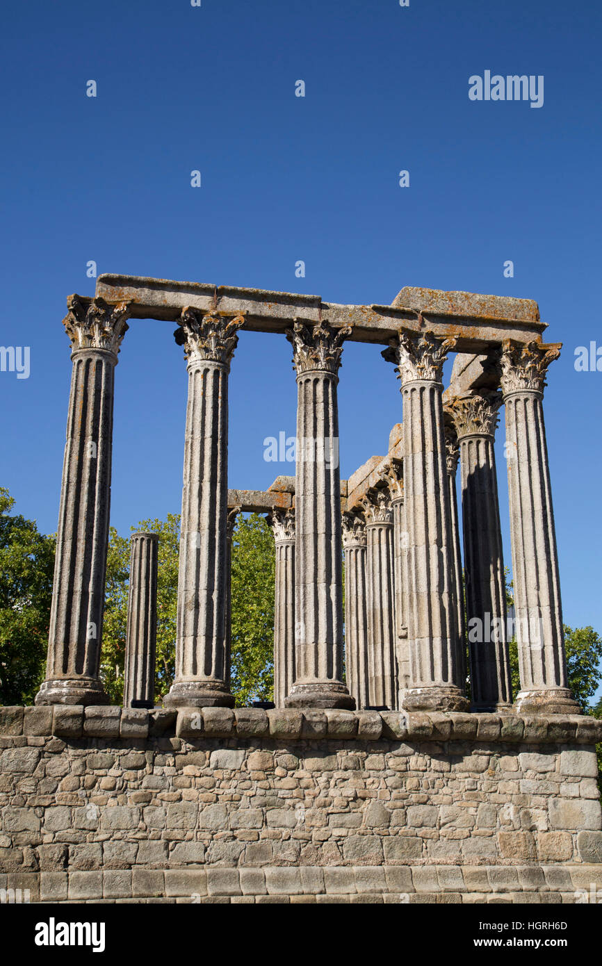 Roman Temple, Evora, UNESCO World Heritage Site, Portugal Stock Photo ...