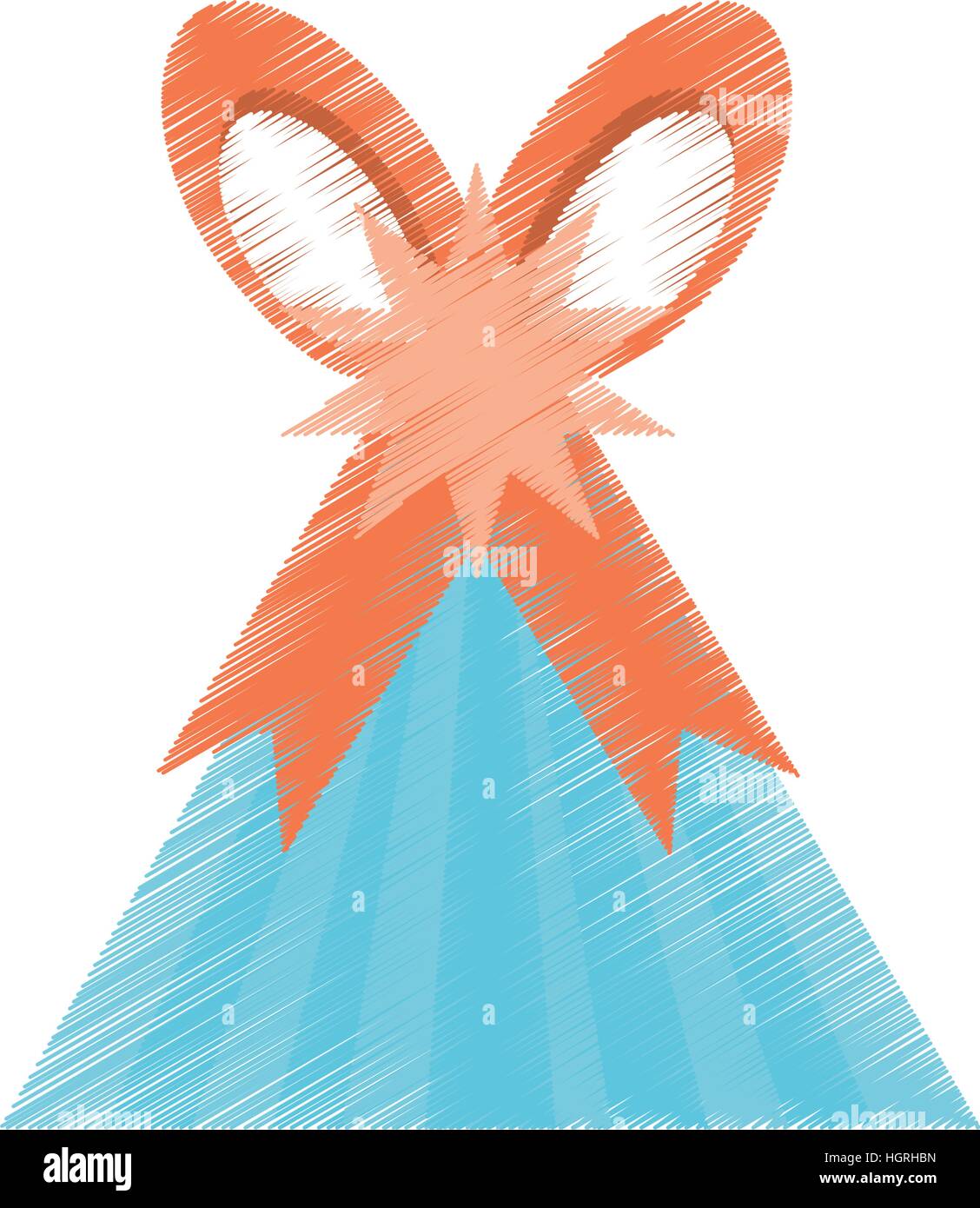 drawing gift box triangle shape ribbon star stripes vector illustration ...